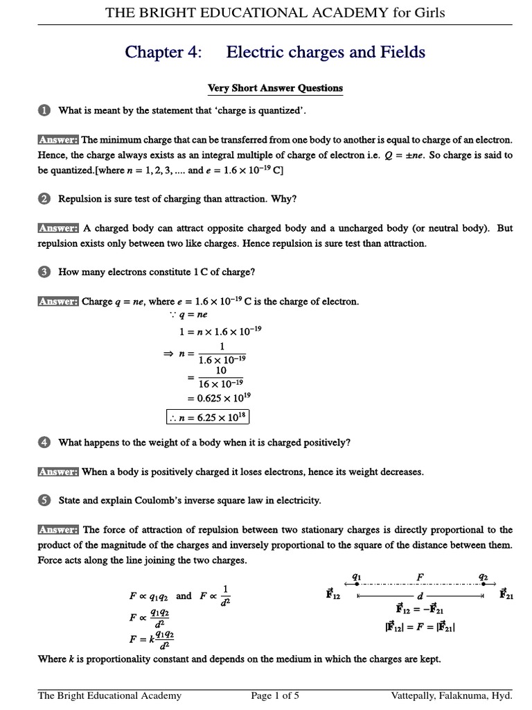 Electric Charges and Fields | PDF | Electric Charge | Electric Field