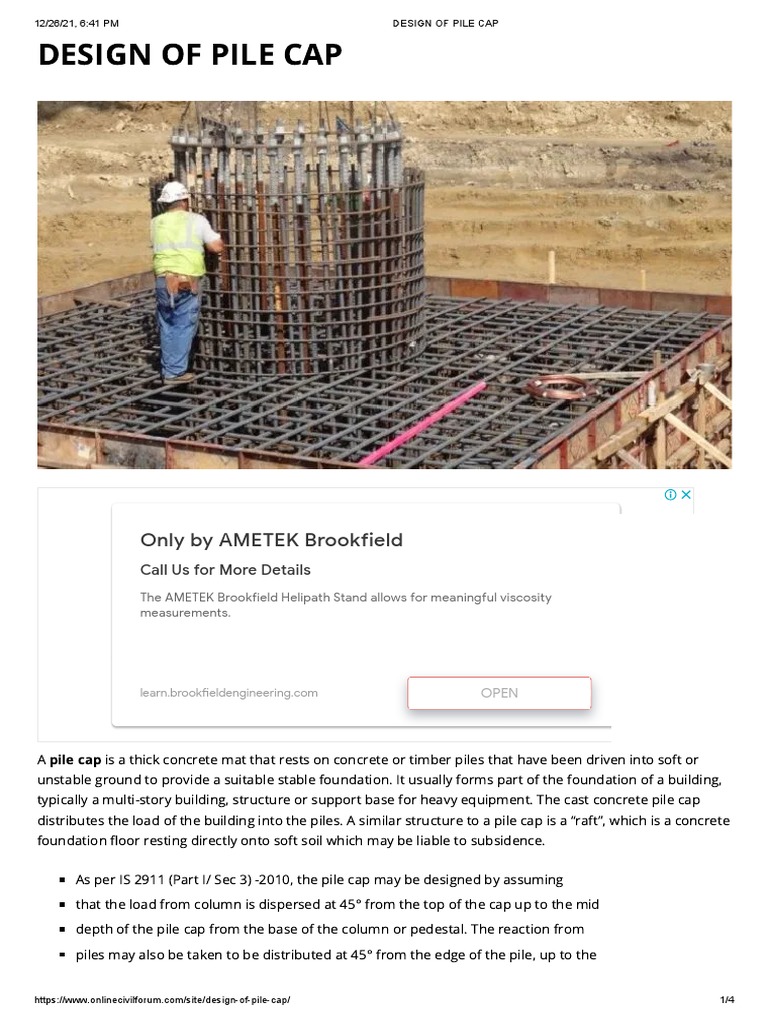 Design of Pile Cap | PDF | Deep Foundation | Bending