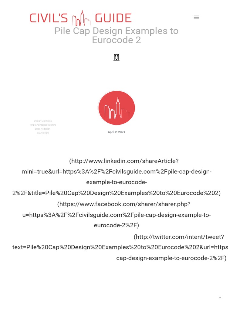 Pile Cap Design Examples To Eurocode 2 | PDF | Deep Foundation | Volume