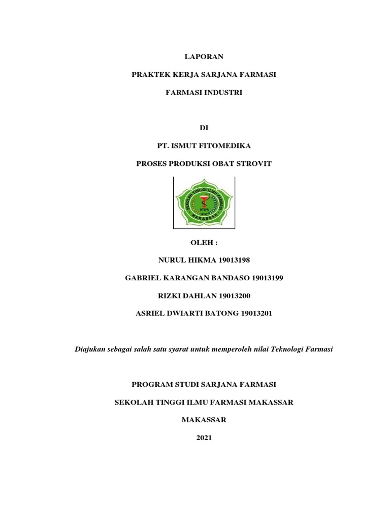 K.47 Proses Produksi Obat Strovit | PDF