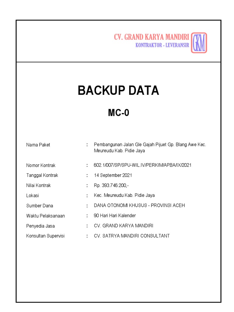 Backup Data MC 0 O | PDF
