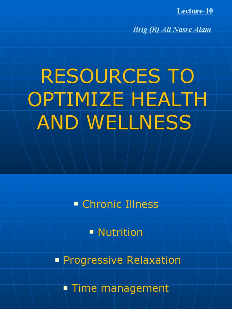 Resources To Optimize Health & Wellness | PDF | Chronic Condition ...
