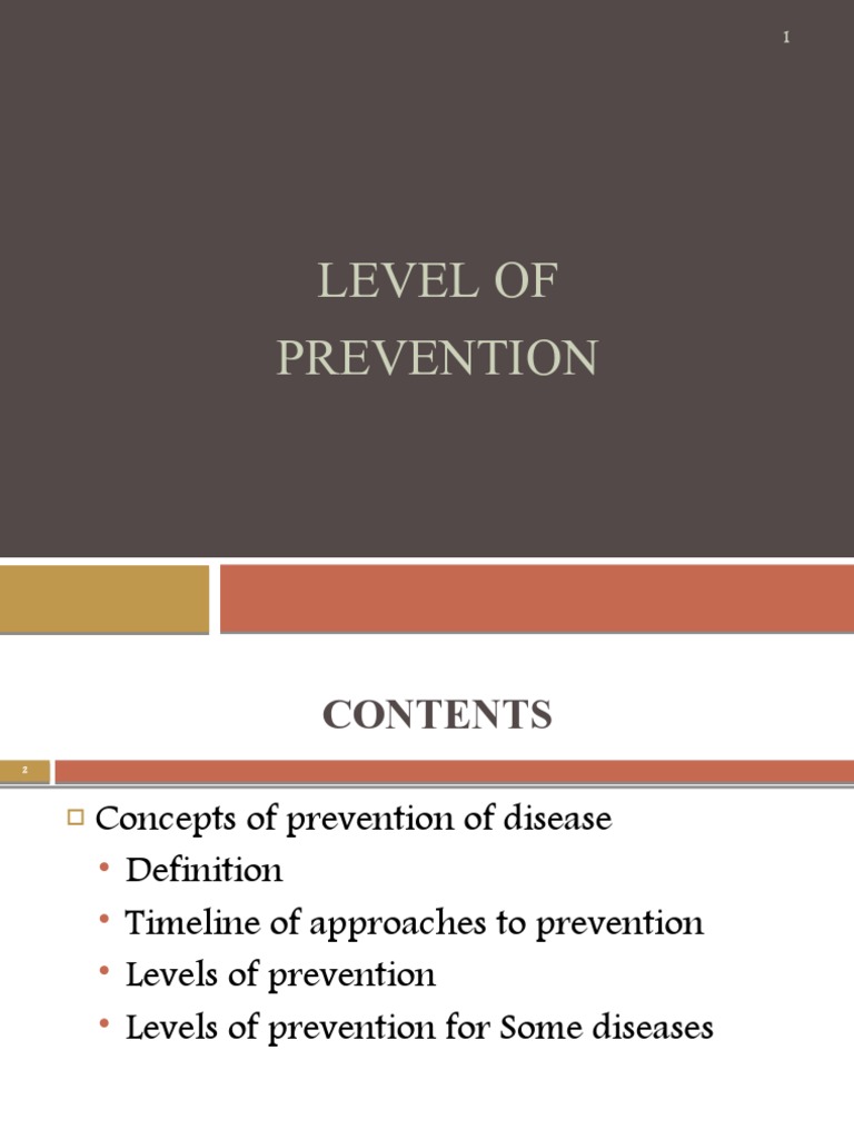 Levels of Prevention. | PDF | Preventive Healthcare | Disability