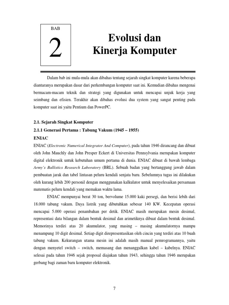 Sejarah dan Evolusi Komputer | PDF | Komputer