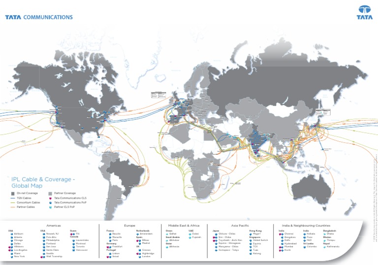 IPL Cable & Coverage - Global Map: Americas Europe Middle East & Africa ...
