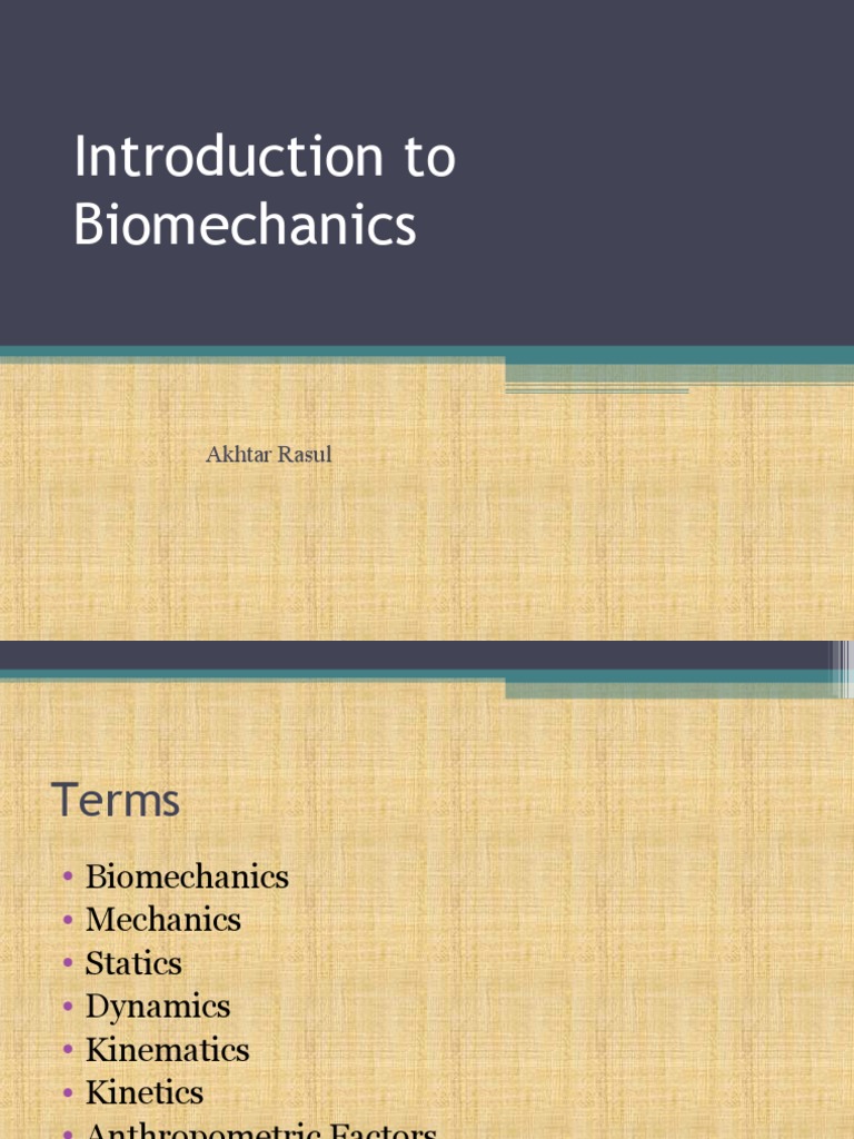 Introduction to Biomechanics Basics | PDF | Deformation (Engineering ...