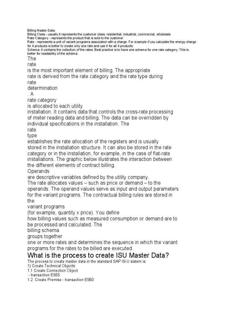 What Is The Process To Create ISU Master Data? | PDF | Conceptual Model ...