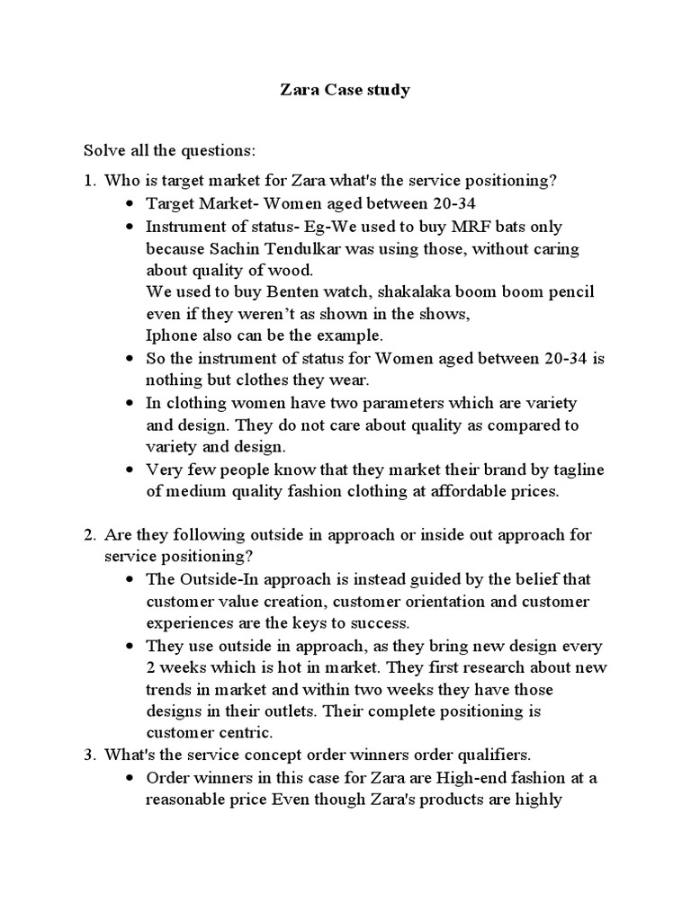 Zara Case Study | PDF