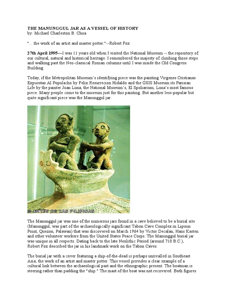 Manunggul Jar: A Cultural Legacy | PDF | Philippines