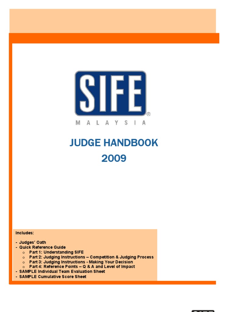 Judge Handbook 2009: Includes: - Judges' Oath - Quick Reference Guide ...