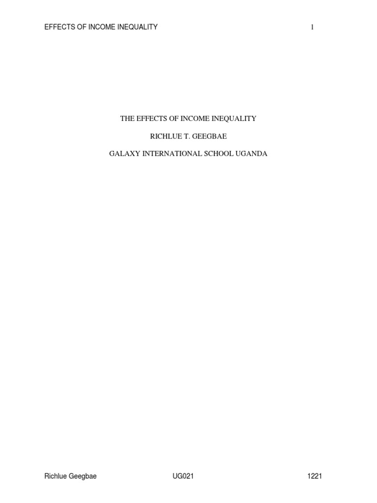Effects of Income Inequality | PDF | Labour Economics | Poverty ...