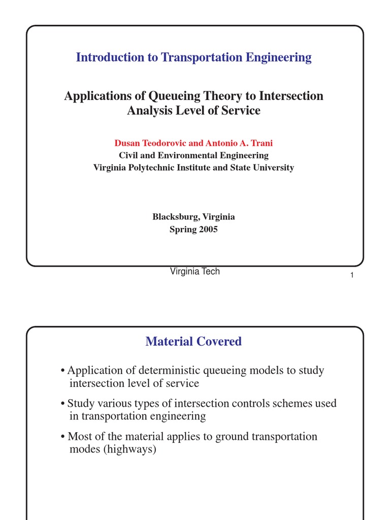 Intersection Analysis | PDF | Traffic | Intersection (Road)