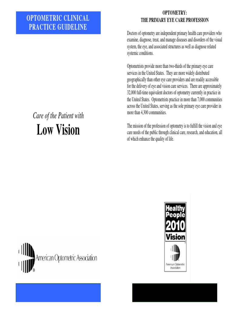 Low Vision: Care of The Patient With | PDF | Visual Impairment | Visual ...