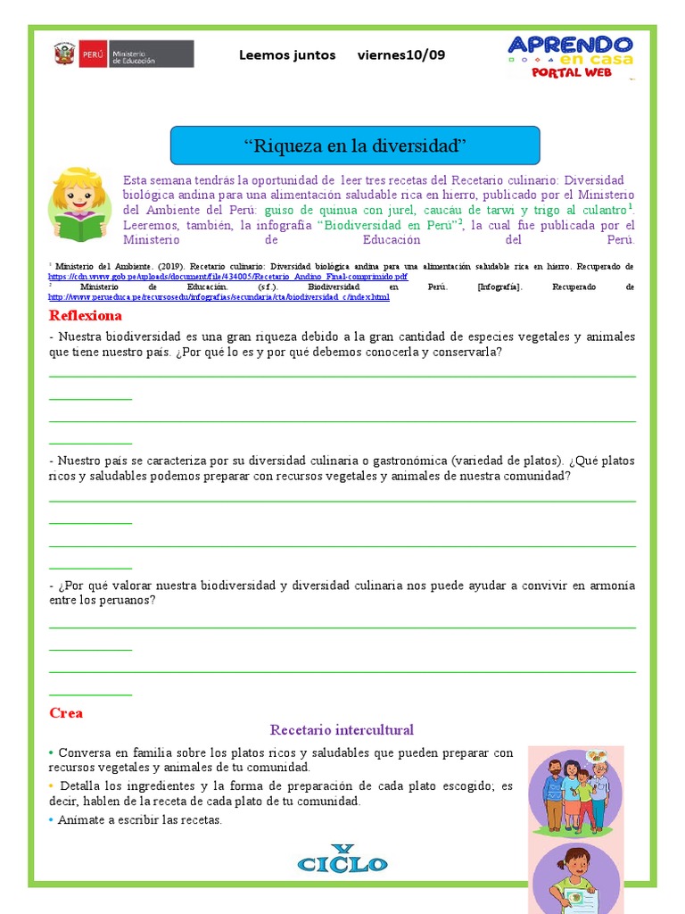 Leemos Juntos Experiencia De Lectura A Ciclo V Exp 7 Pdf