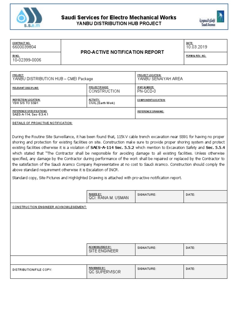 Proactive Notification: Excavation Safety Issues | PDF