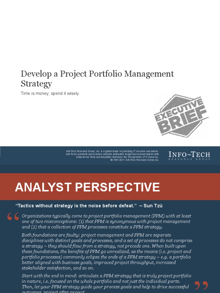 Develop A Project Portfolio Management Strategy: Time Is Money Spend It ...