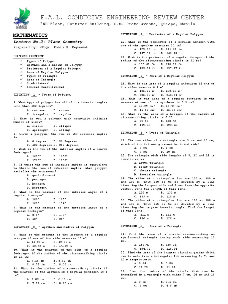MSTE-Plane Geometry | PDF | Triangle | Area