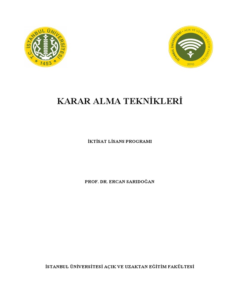 Karar Alma Teknikleri Auau287 | PDF