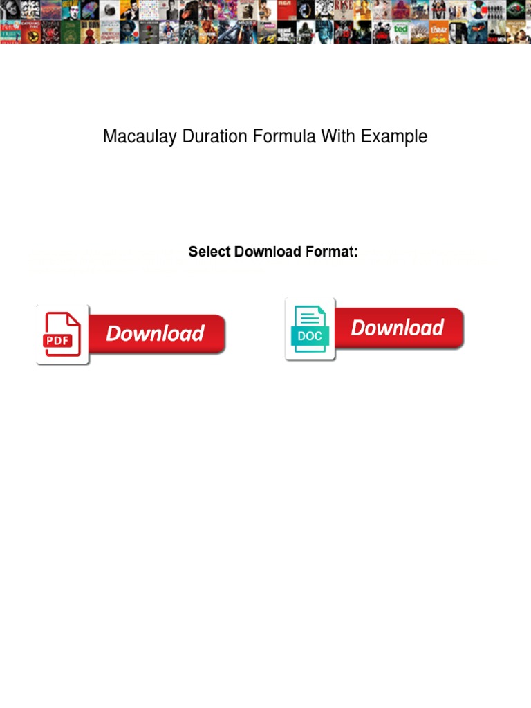 Macaulay Duration Formula With Example | PDF | Bond Duration | Bonds ...