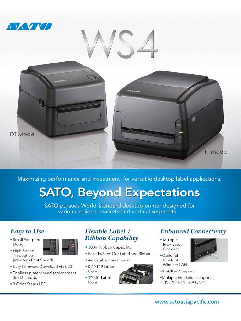 WS4 Datasheet SAP Brochure | PDF | Barcode | Printer (Computing)
