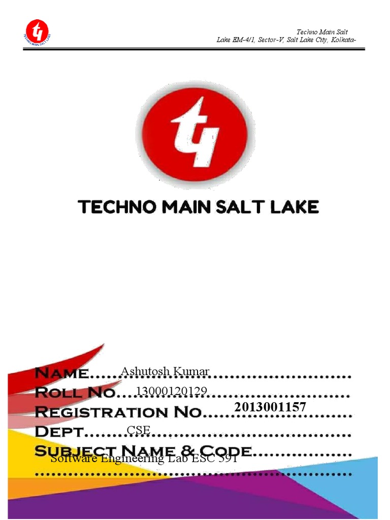 Ashutosh Kumar 13000120129 CSE Software Engineering Lab ESC 591 | PDF | Databases | Internet
