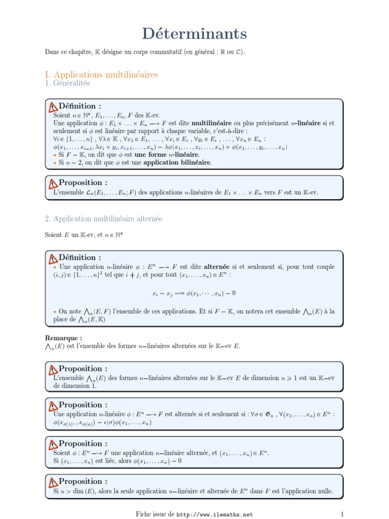 Determinants | PDF | Déterminant | Base (algèbre linéaire)