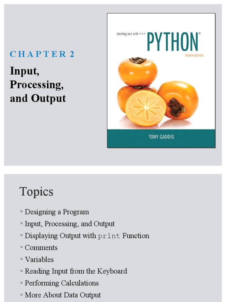 Gaddis Python 4e Chapter 02 PT 1 | PDF | Variable (Computer Science) | Integer (Computer Science)