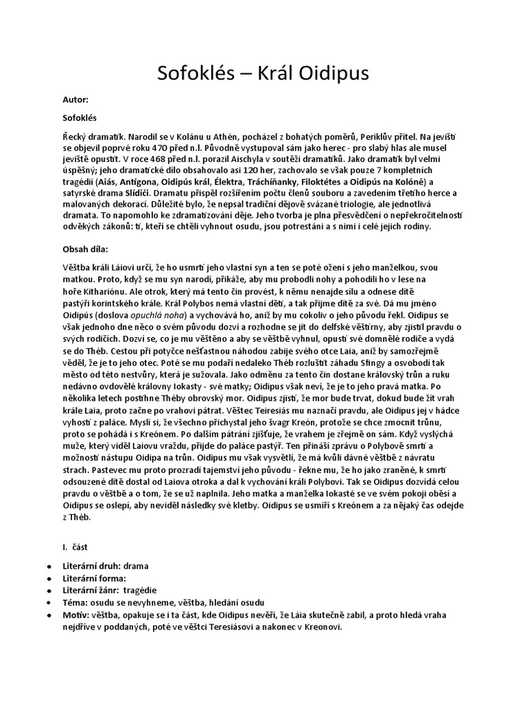 Král Oidipus - Sofolés | PDF