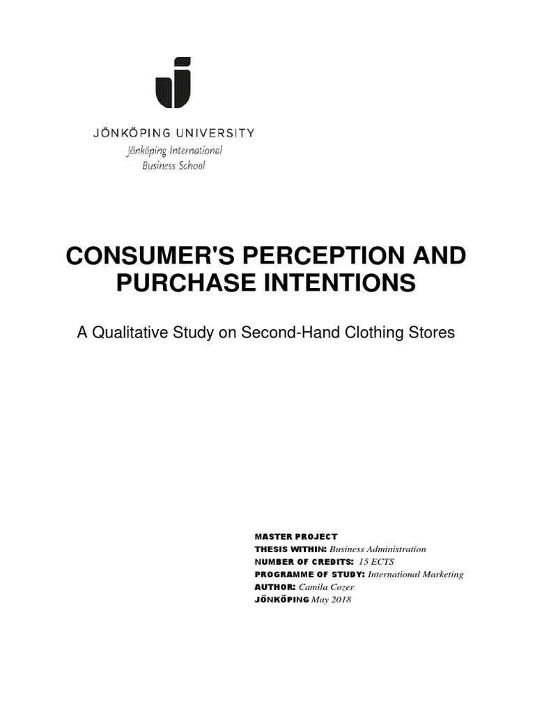 Consumer'S Perception and Purchase Intentions: A Qualitative Study On ...