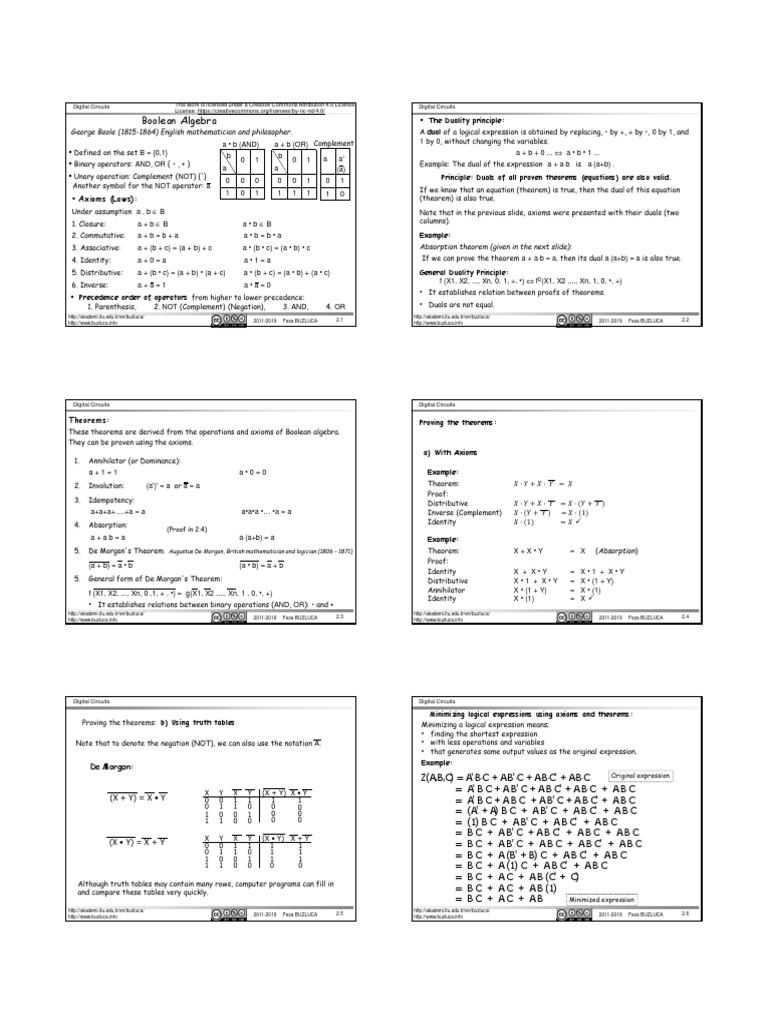 Boolean Algebra: Axioms (Laws) | PDF | Boolean Algebra | Teaching ...