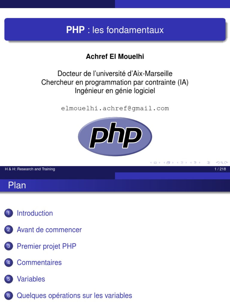 Cours PHP Introduction | PDF | PHP | Application web Cours PHP Introduction | PDF | PHP | Application web