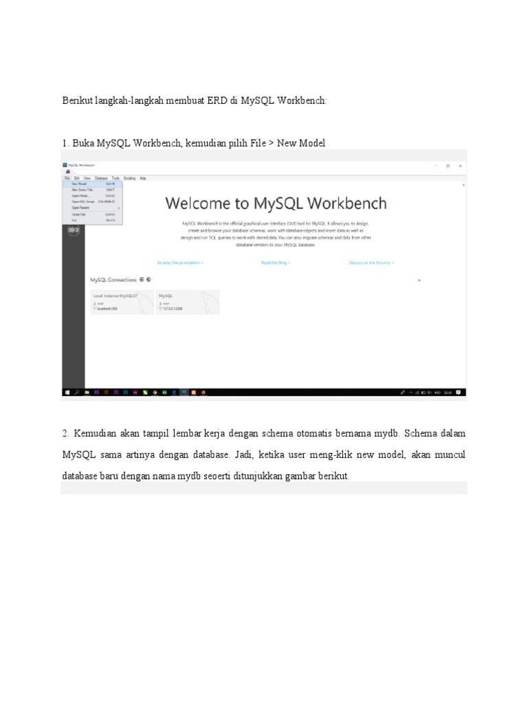 Tutorial Membuat Database Dengan MySQL Workbench | PDF | Komputer
