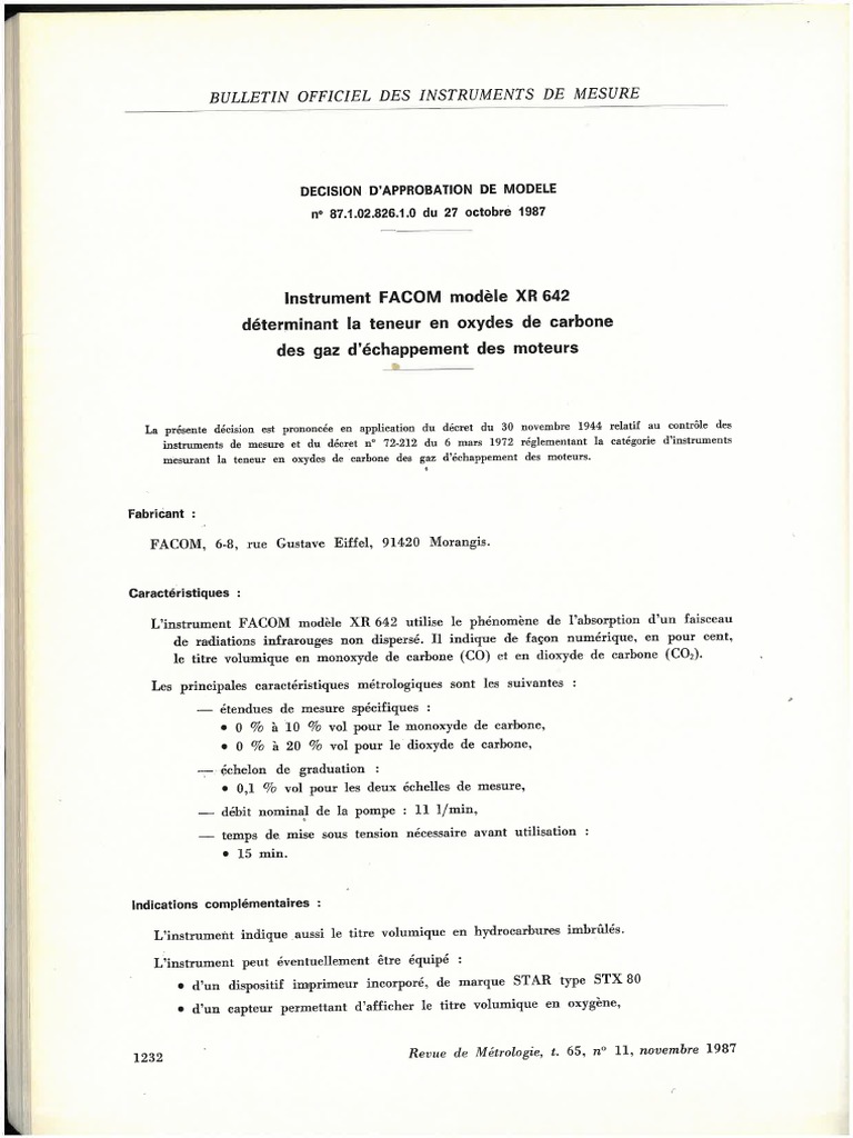 Facom XR642 Decision Approbation | PDF
