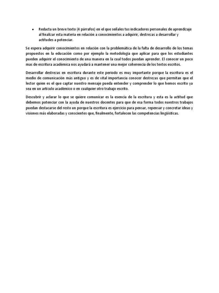 Redacta Un Breve Texto | PDF