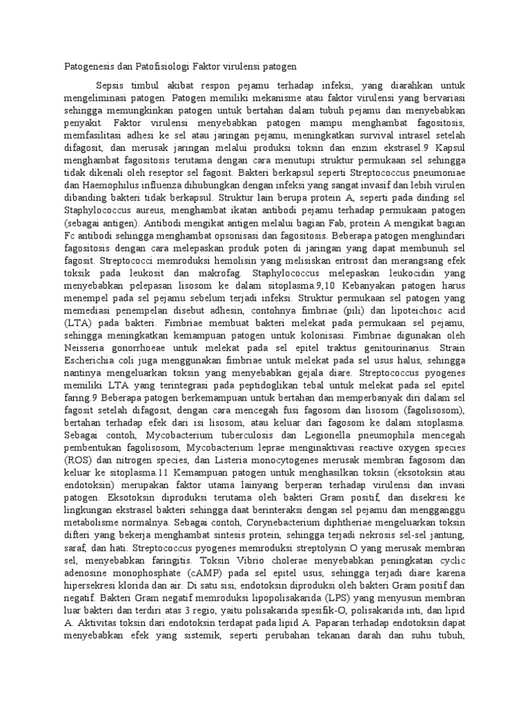 Patogenesis Sepsis dan Faktor Virulensi | PDF | Sains & Matematika