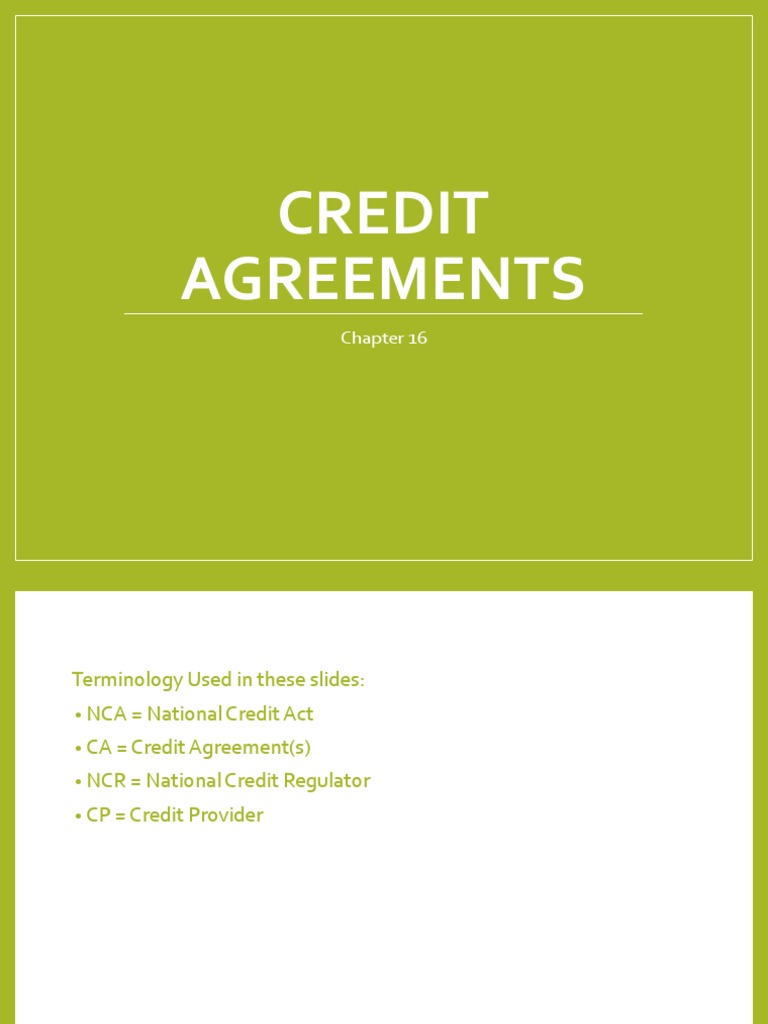 Chapter 16 Credit Agreements | PDF | Finance & Money Management | Credit