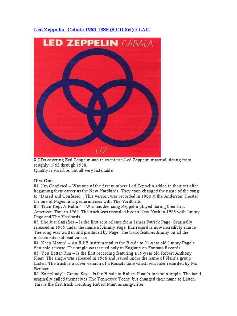 Cabala Links Led Zeppelin Quality Flac | PDF | Jimmy Page | Led Zeppelin
