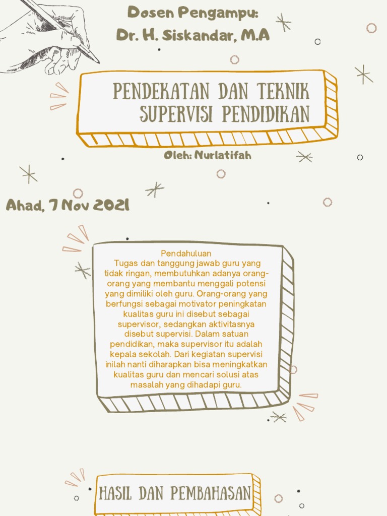 Pendekatan Dan Teknik Supervisi Pendidikan | PDF | Sains & Matematika