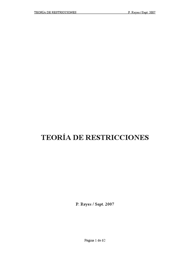 Teoria de Restricciones | PDF | Teoría | Negociación