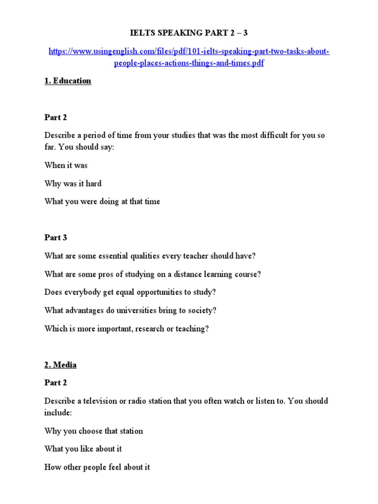 IELTS Speaking Part 2 & 3 Topics | PDF | Economic Inequality ...