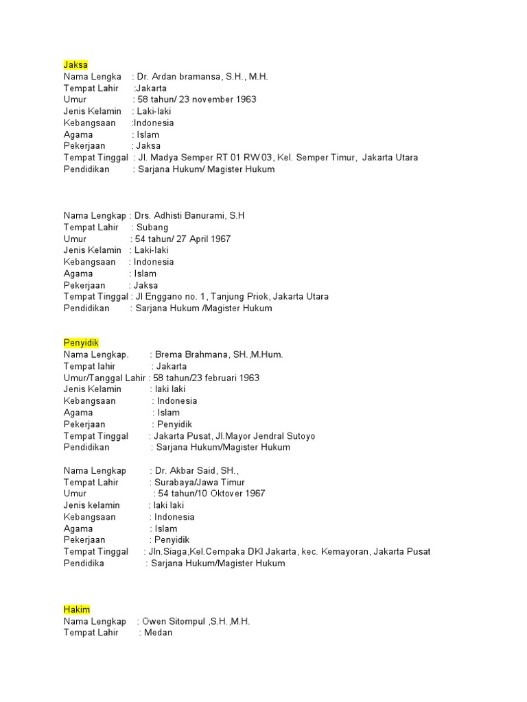 Profil Sarjana Hukum di Jakarta | PDF