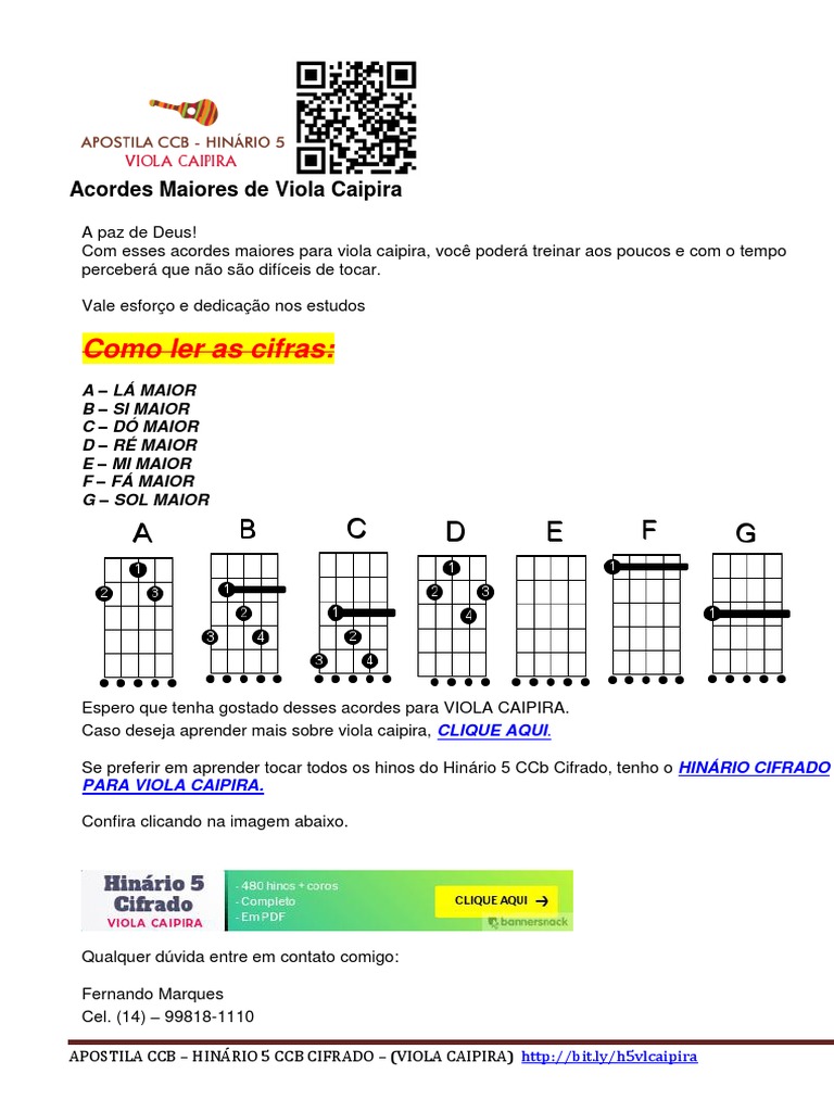 Acordes Maiores De Viola Caipira Pdf
