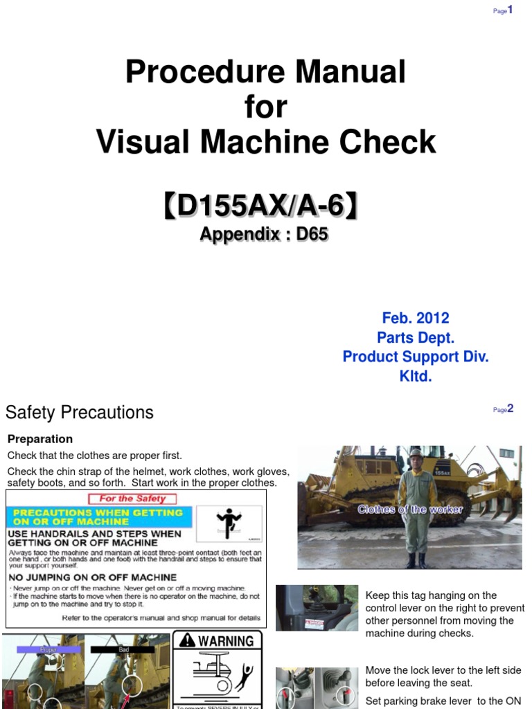 D155AX-6 Visual Machine Check Manual | PDF | Radiator | Vehicles