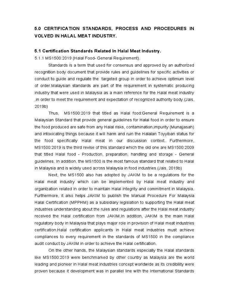 Certification Standards, Process and Procedures in Volved in Halal Meat ...
