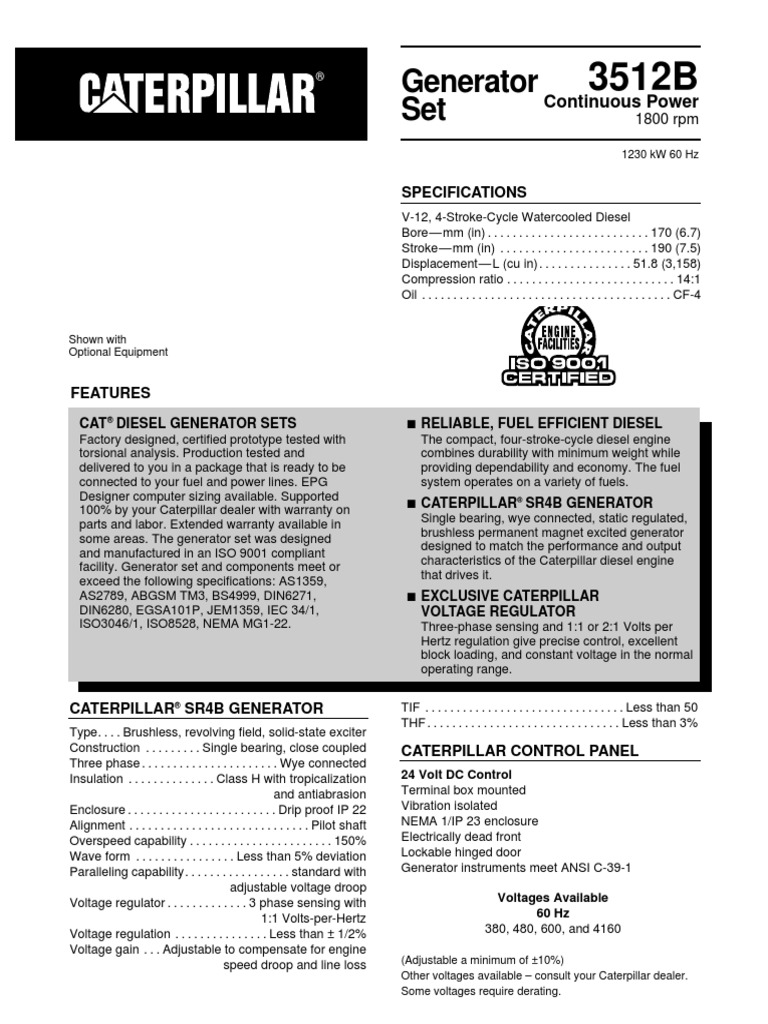 Generador Cat 3512b | PDF | Electric Generator | Diesel Engine