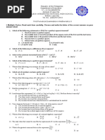 Grade 8 Math-Q1 Assessment Based On Matatag Curriculum | PDF ...