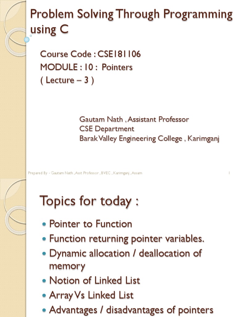 Pspc Module 3 Pdf Pointer Computer Programming Data