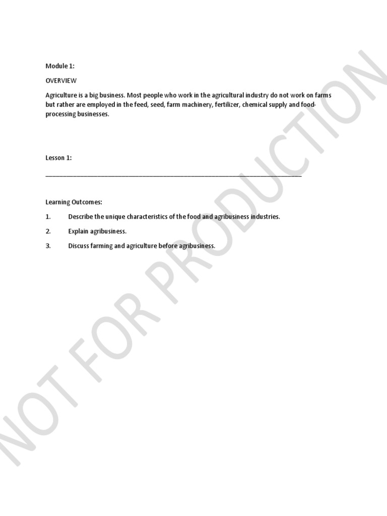 Module 1 Lesson 1 Business Proj Agribus | PDF | Agriculture | Farms
