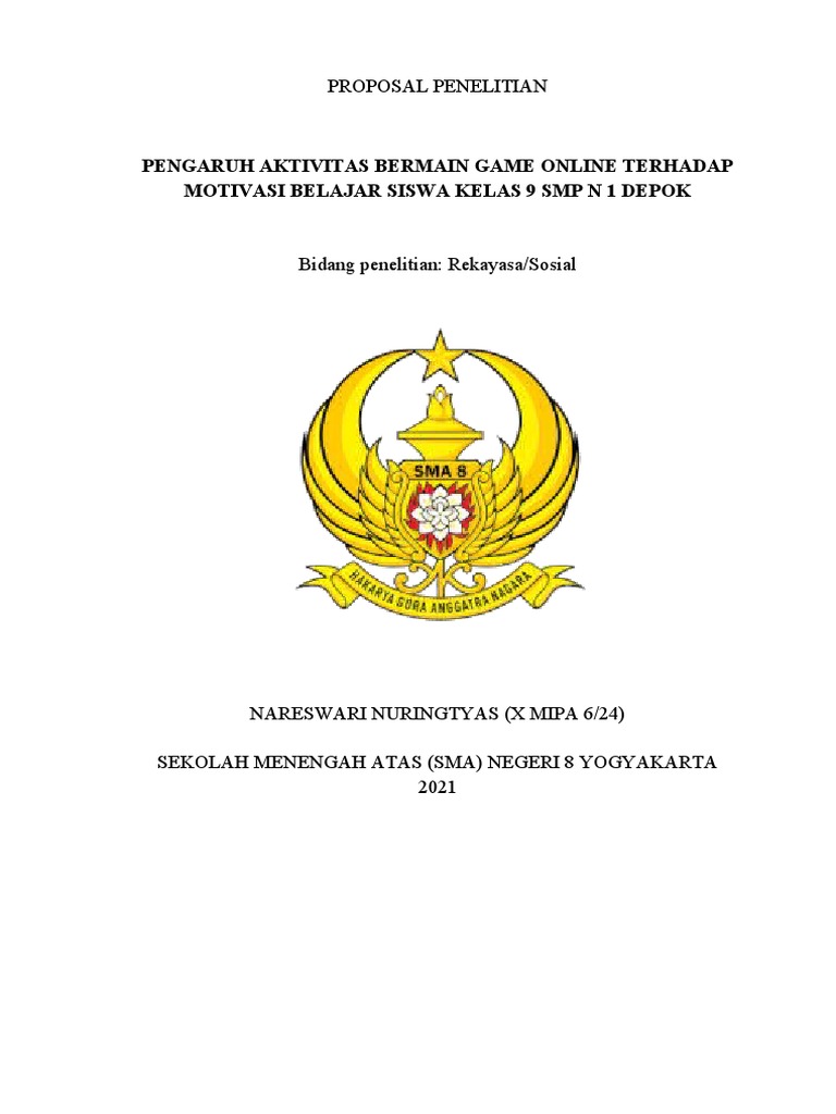 Proposal Penelitian Pengaruh Game Online Terhadap Motivasi Belajar | PDF