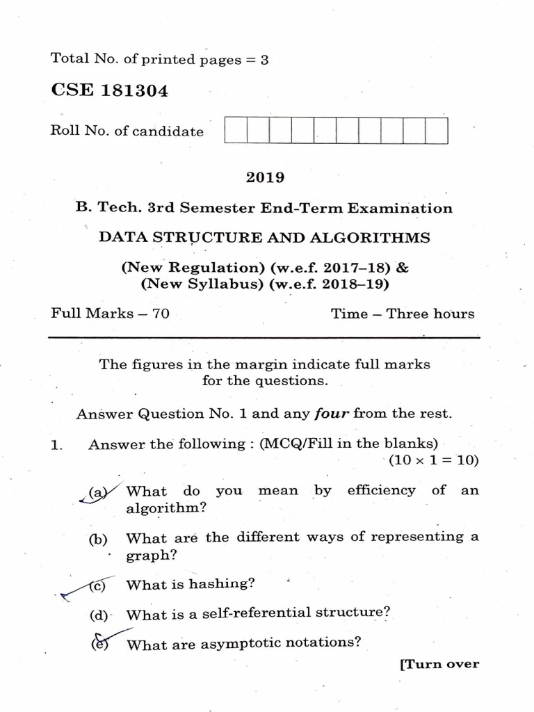 CSE 3rd Sem DSA | PDF | Algorithms And Data Structures | Computer Programming